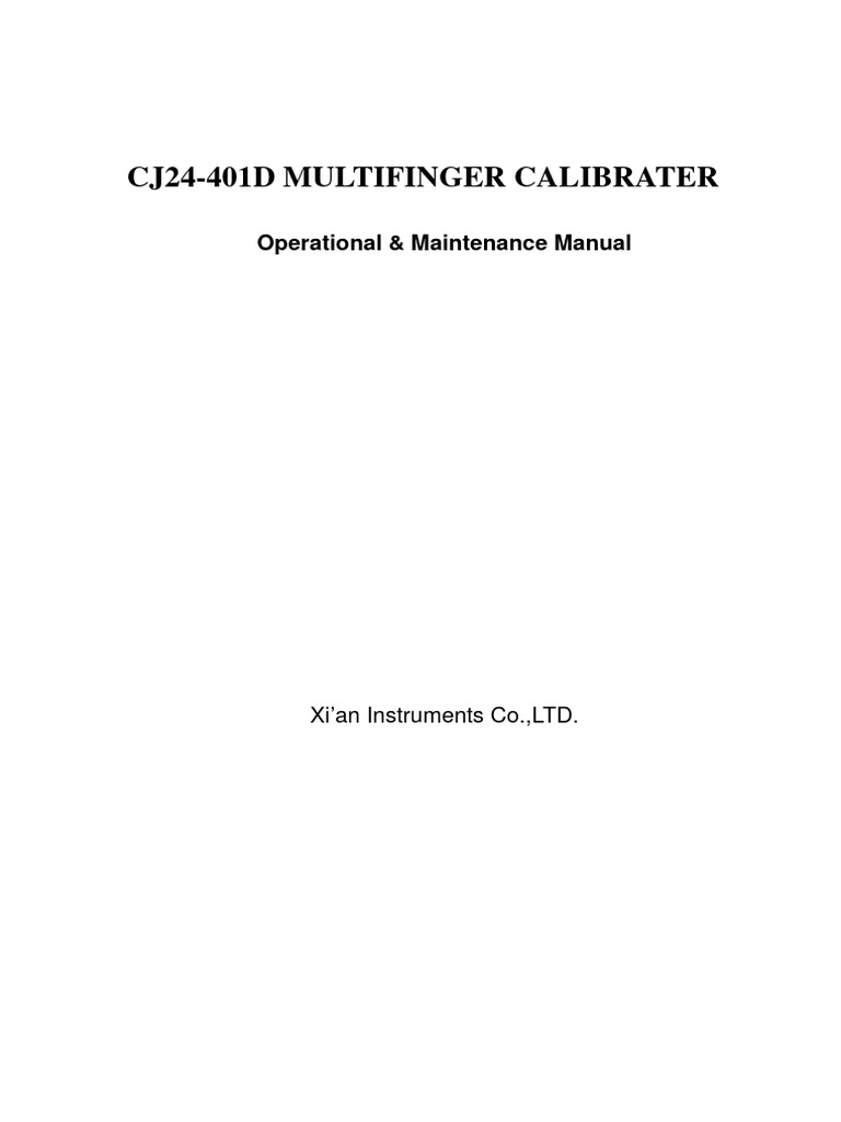 Operational & Maintenance Manual CJ24-401D MFC | PDF | Amplifier | Operational Amplifier