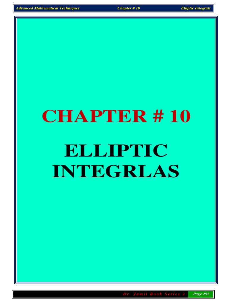 Ch 10 Elliptic Integrals Pdf Ellipse Integral