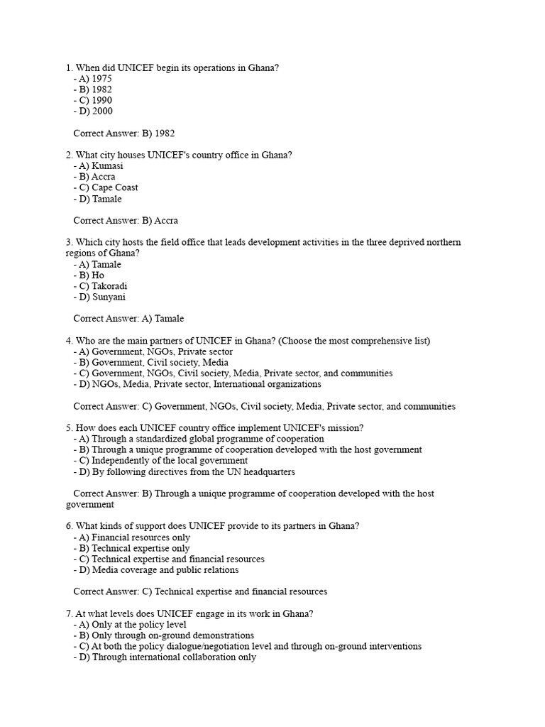 UNICEF Operations in Ghana Overview | PDF | Non Governmental ...