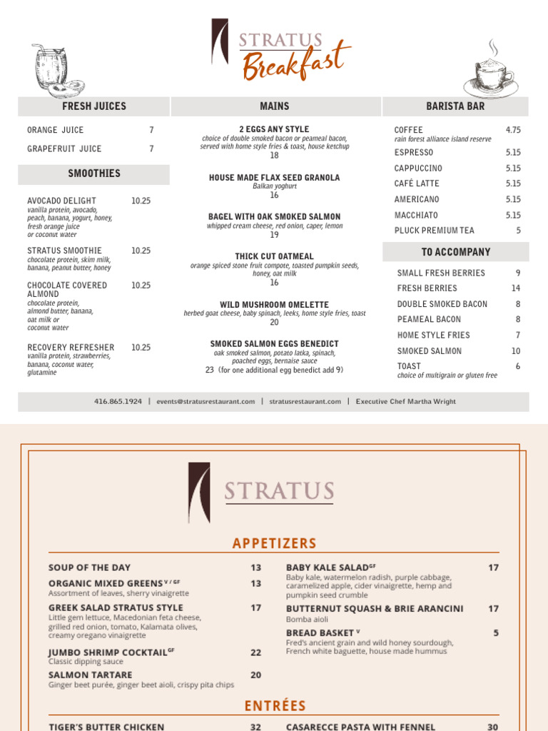 Stratus Menus | PDF | Rose | Fermented Drinks