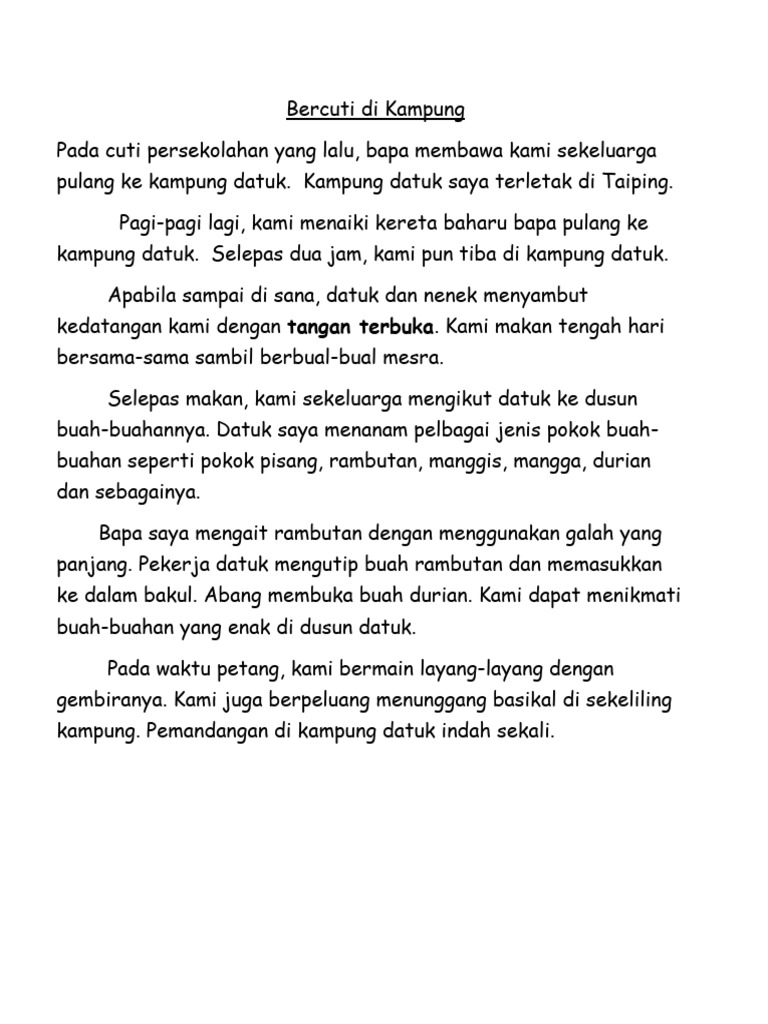Karangan - Bercuti Di Kampung | PDF