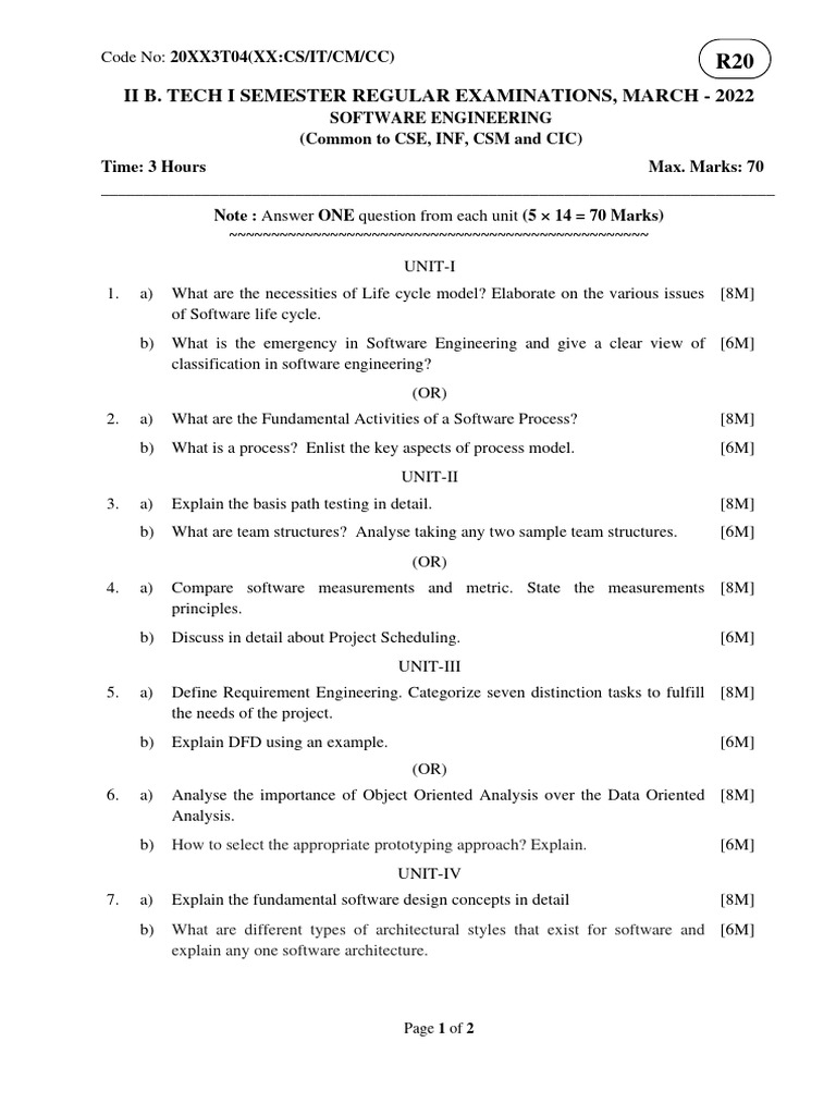 Cse, Inf, CSM, Cic-Set1 - Quetion Paper Template - r20 - Se-20cs3t04 ...