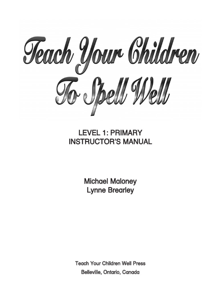 TYCTSW Spelling L1 Instructor Manual Lesson 1-5 | PDF | Alphabet | Phonics