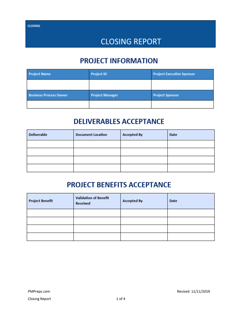 M-5 Deliverable Sign Off in Closing Report C-1 | PDF | Information ...