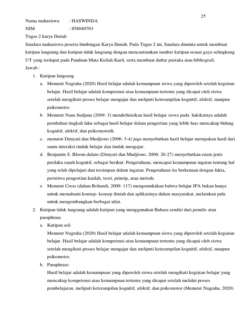 Tugas 2 Karya Ilmiah | PDF | Karier & Perkembangan | Seni