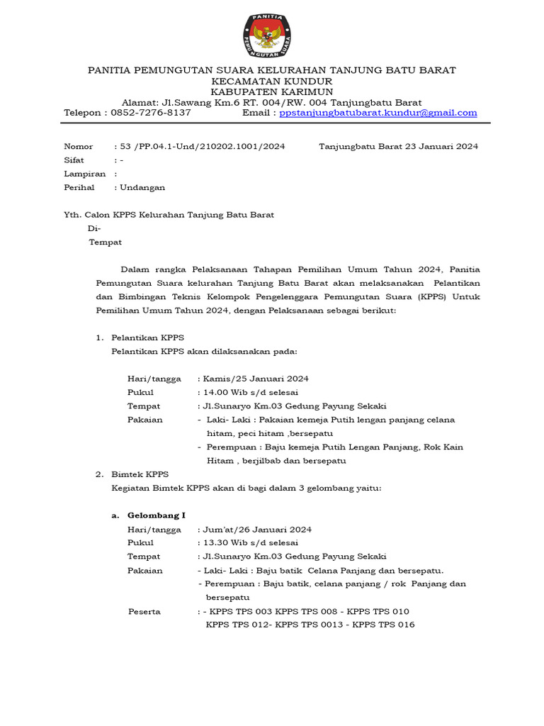 Undangan Kpps | PDF