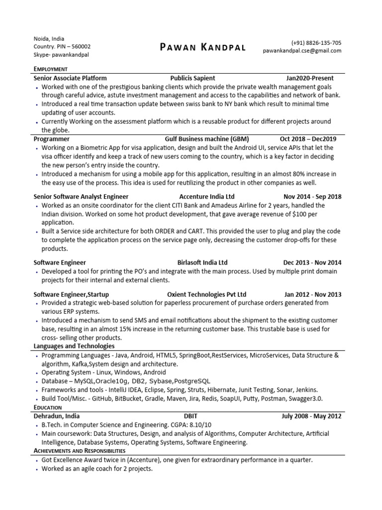 Resume Pawan Java New | PDF | Application Software | Android (Operating System)