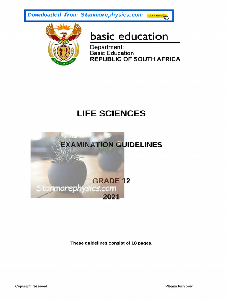Life Sciences GR 12 Exam Guidelines 2021 | PDF