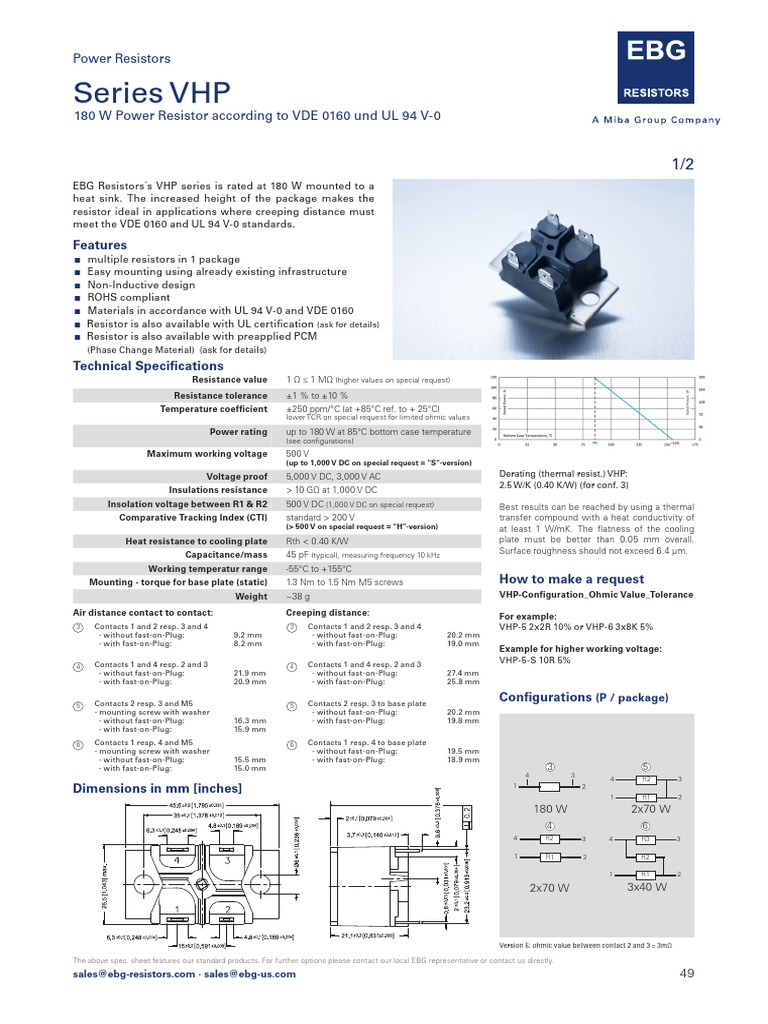EBG Series VHP 2023-1 | PDF | Resistor | Electrical Resistance And ...
