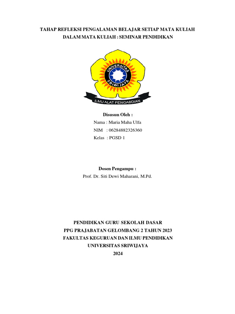 Refleksi Pembelajaran Filosofi Pendidikan | PDF | Karier & Perkembangan