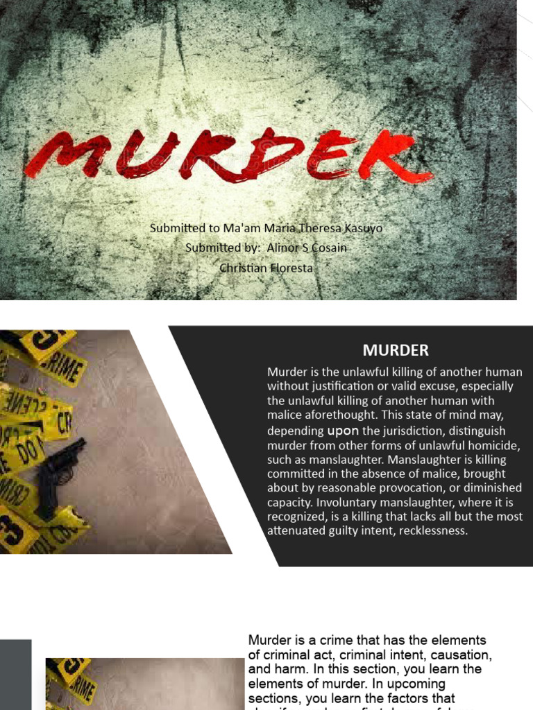 Murder+Cases +cosain | PDF | Murder | Malice Aforethought