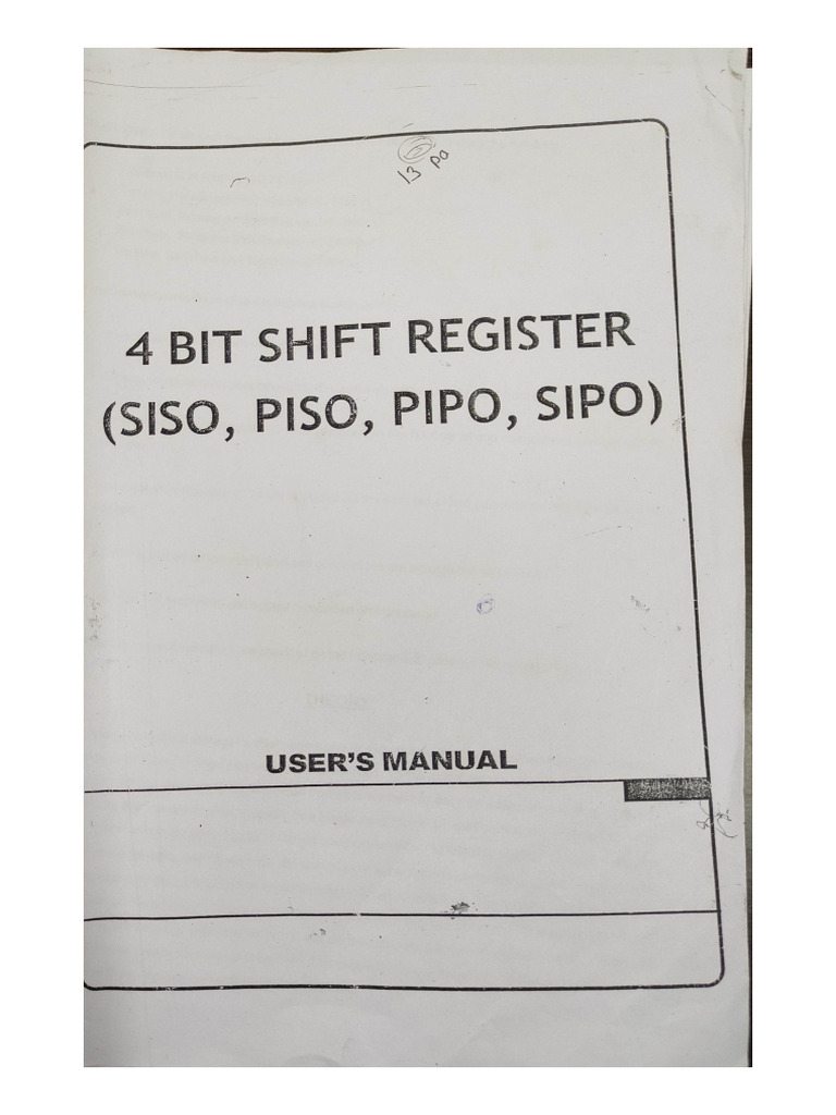4 Bit Shift Register | PDF