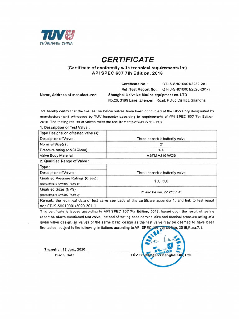 Fire Test Report-Butterfly Valves Combine | PDF | Valve | Chemical ...