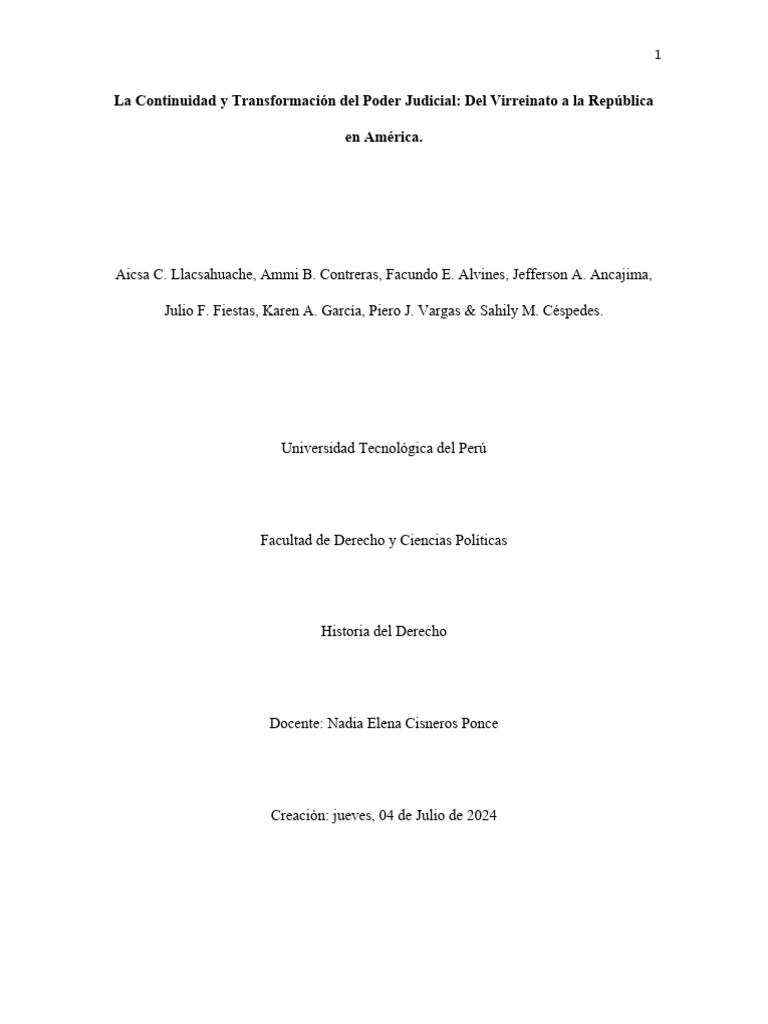 La Continuidad y Transformación Del Poder Judicial | PDF | Juez | Justicia