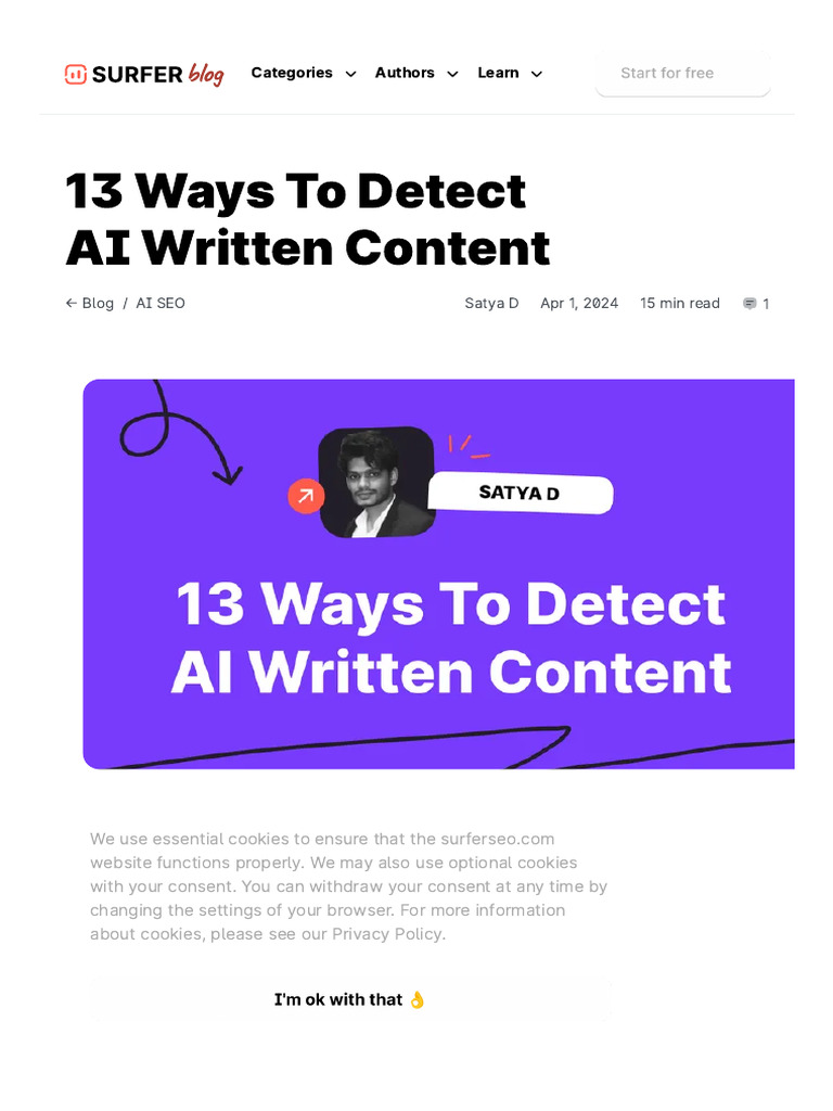 13 Ways To Detect AI Written Content | PDF | Artificial Intelligence | Intelligence (AI) & Semantics