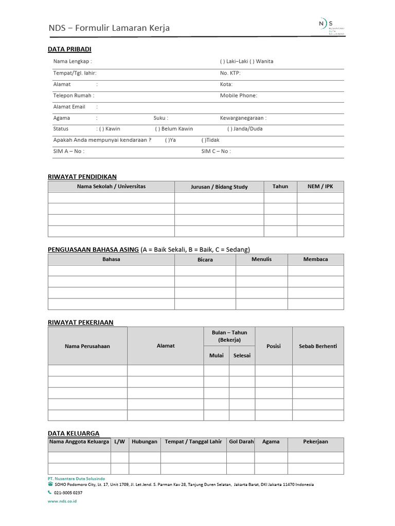 Nds Form Biodata V 3 1 1 Pdf