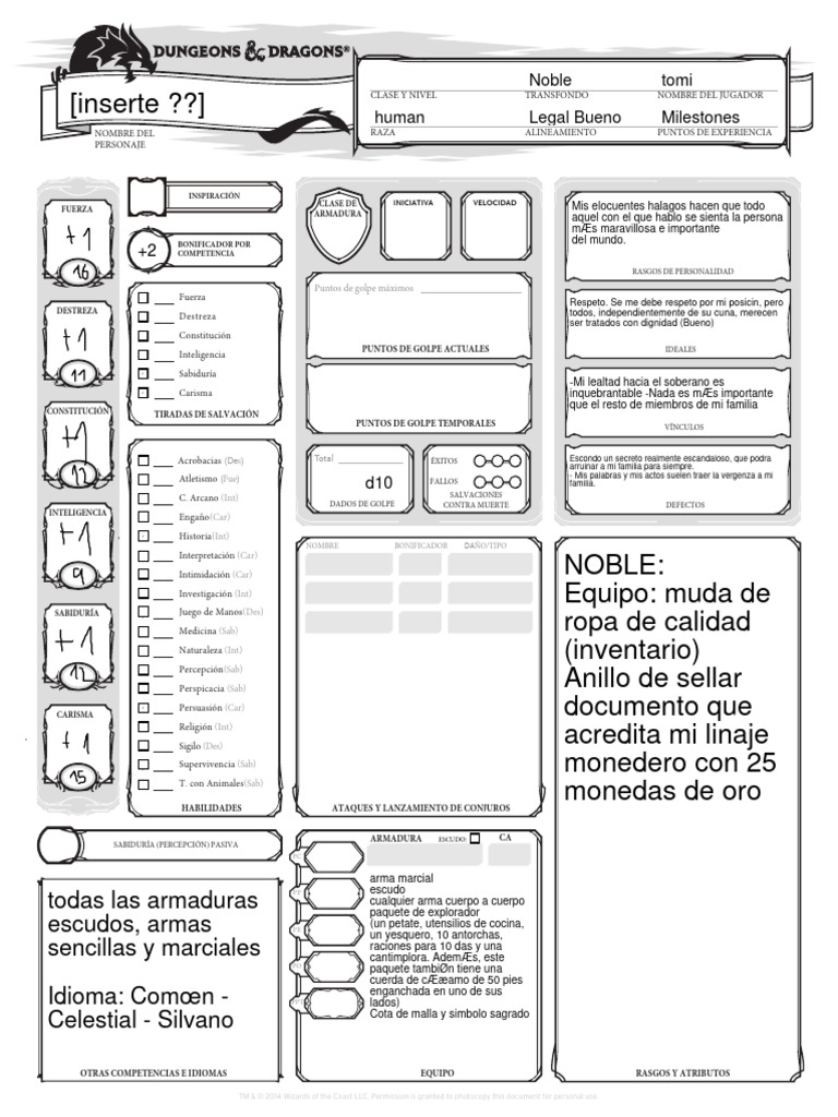 Ficha DD en Blanco-6 | PDF