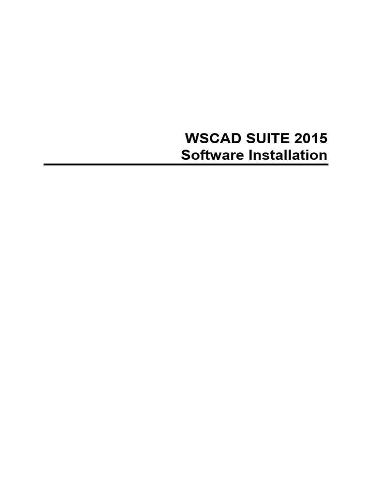 WSCAD SUITE 2015 Software Installation | PDF | Installation (Computer Programs) | Computer Network