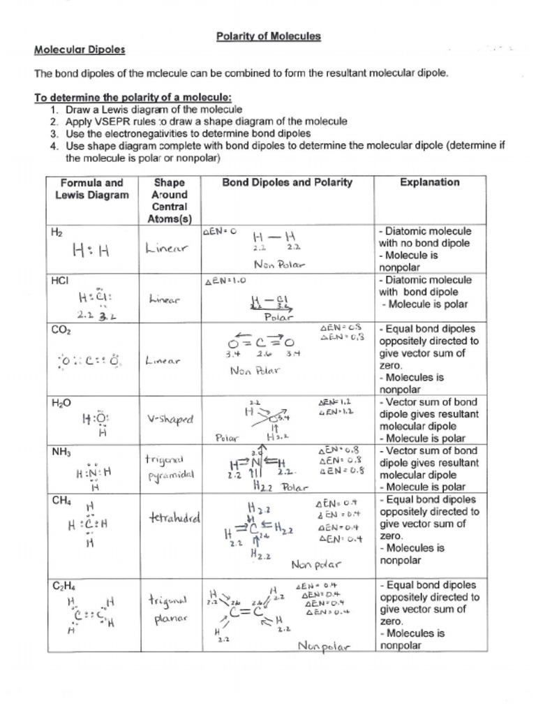 Polarity of Molecules Notes | PDF