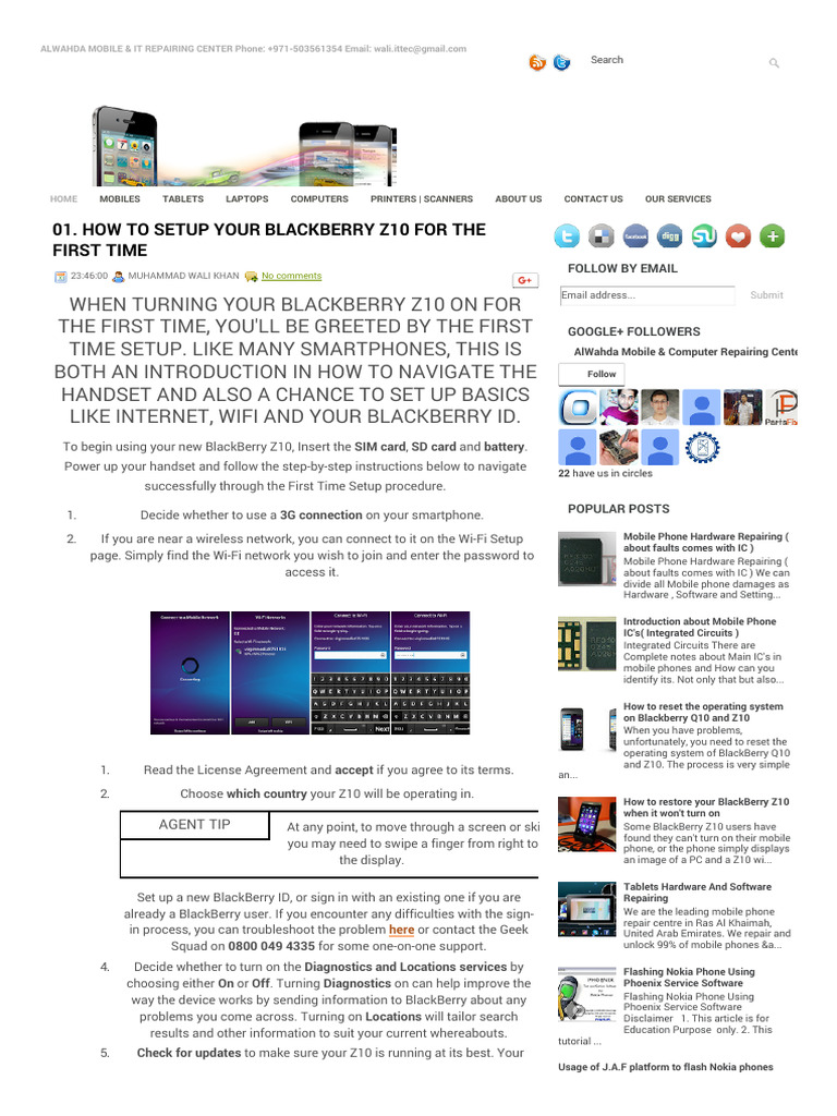 How To Setup Your BlackBerry Z10 For The First Time Alwahda Mobile ...