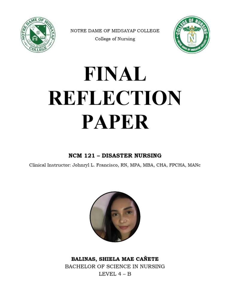 Final Reflection Paper | PDF | Nursing | Hospital