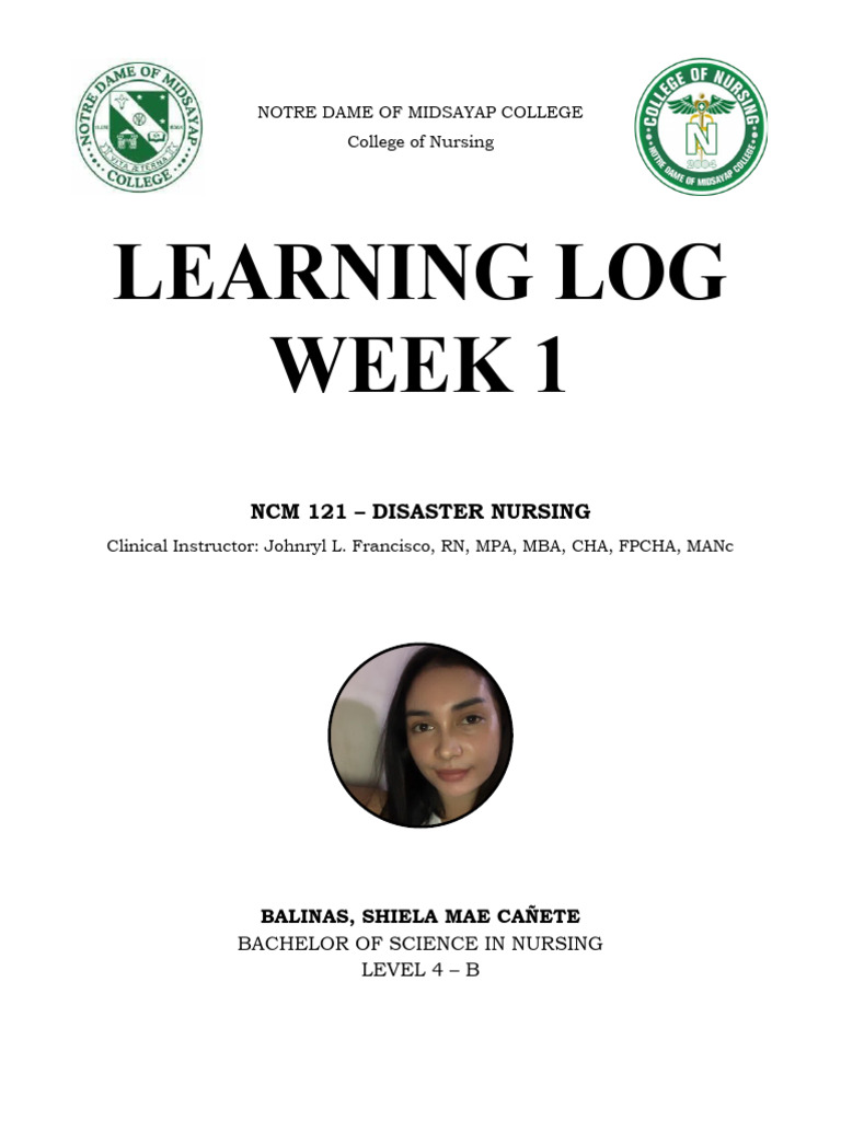 Learning Logs BSN 4 Week 1 | PDF | Cancer | Stroke