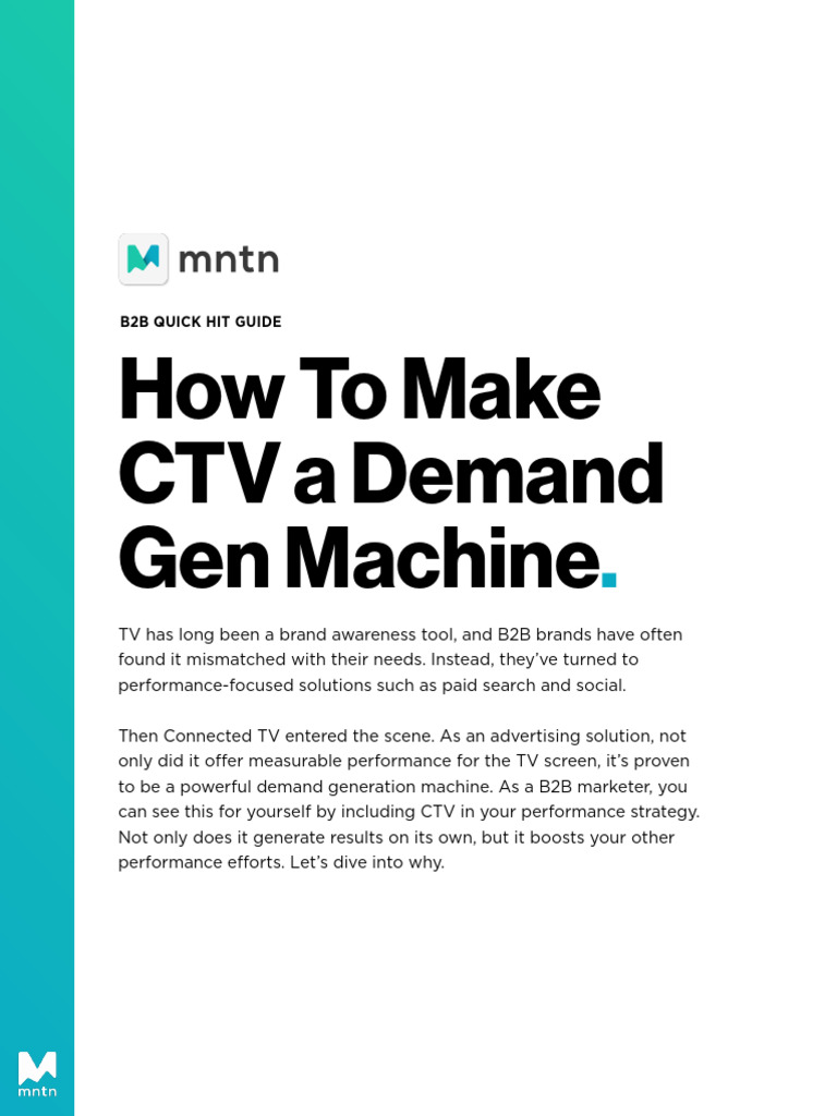 MNTN-How-To-Make-CTV-A-Demand-Gen-Machine | PDF | Advertising | Brand