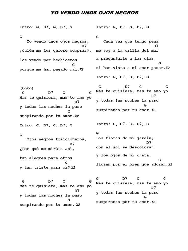 Yo Vendo Unos Ojos Negros | PDF