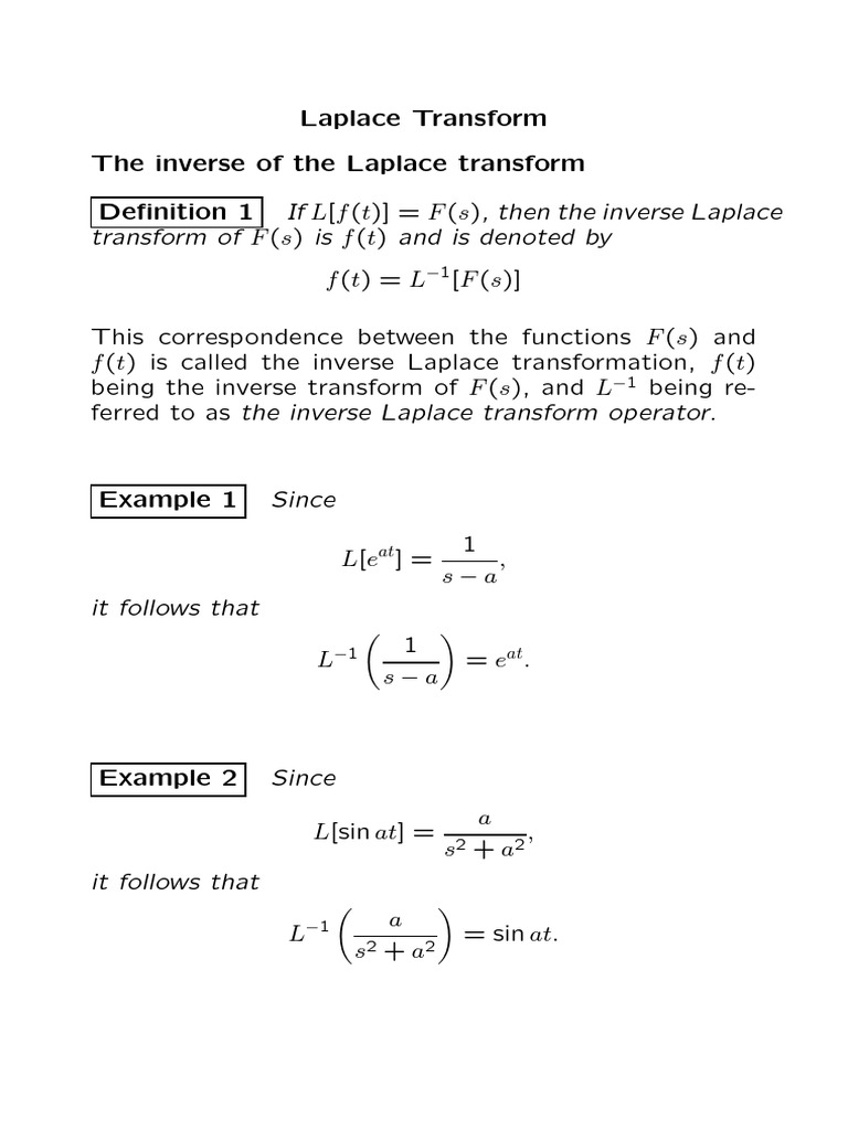 Laplaceb | PDF | Laplace Transform | Convolution