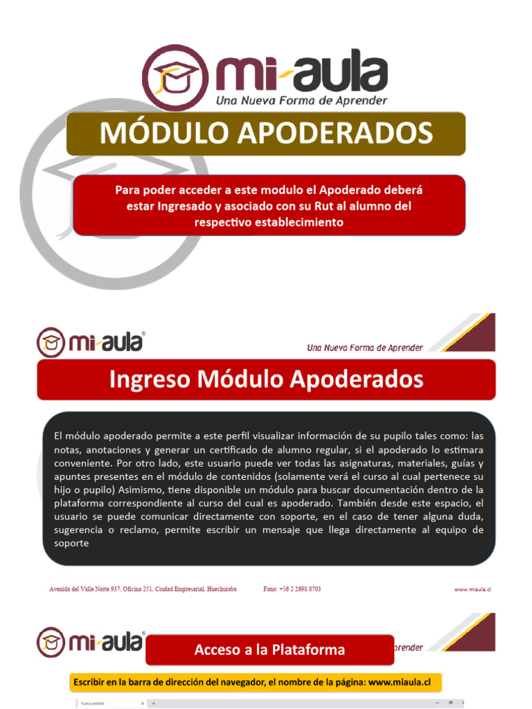 Instructivo Modulo Apoderados - Mi aula | PDF | Informática | ciberespacio