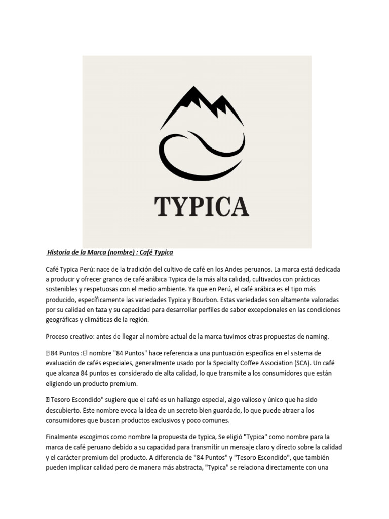 Café Typica: Tradición y Calidad Peruana | PDF | café | Marca