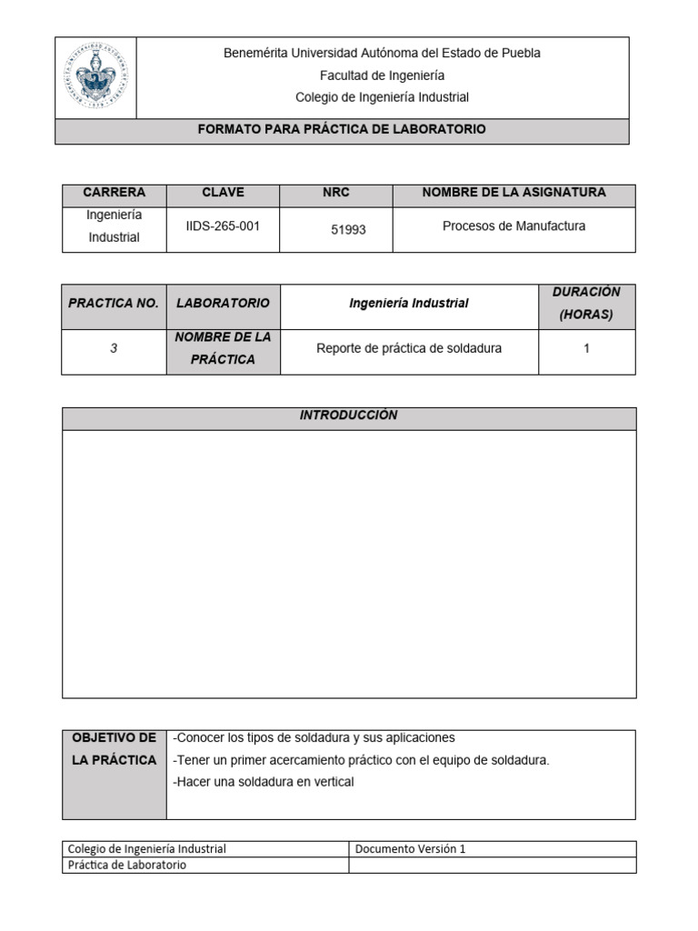 Formato Practica De Laboratorio Pdf