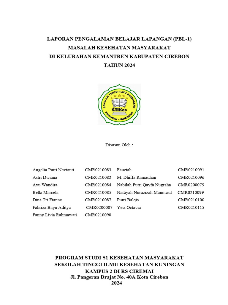 Template Laporan PBL | PDF