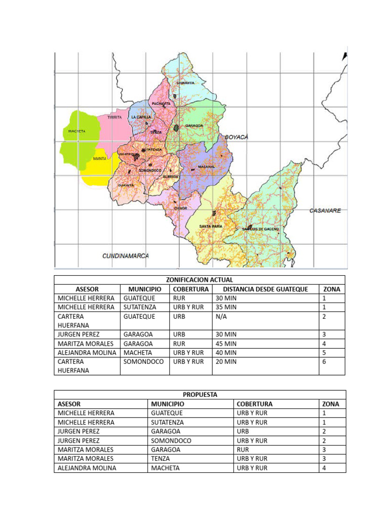 Mapa y Zonas del Valle de Tenza | PDF