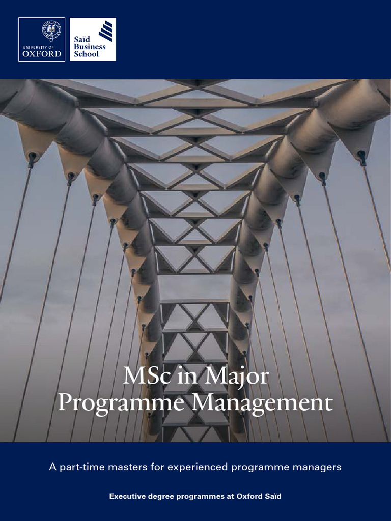 Major Programme Management Brochure | PDF | Risk | Leadership