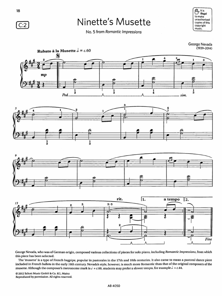 Ninette's Musette - No. 5 From Romantic Impressions | PDF