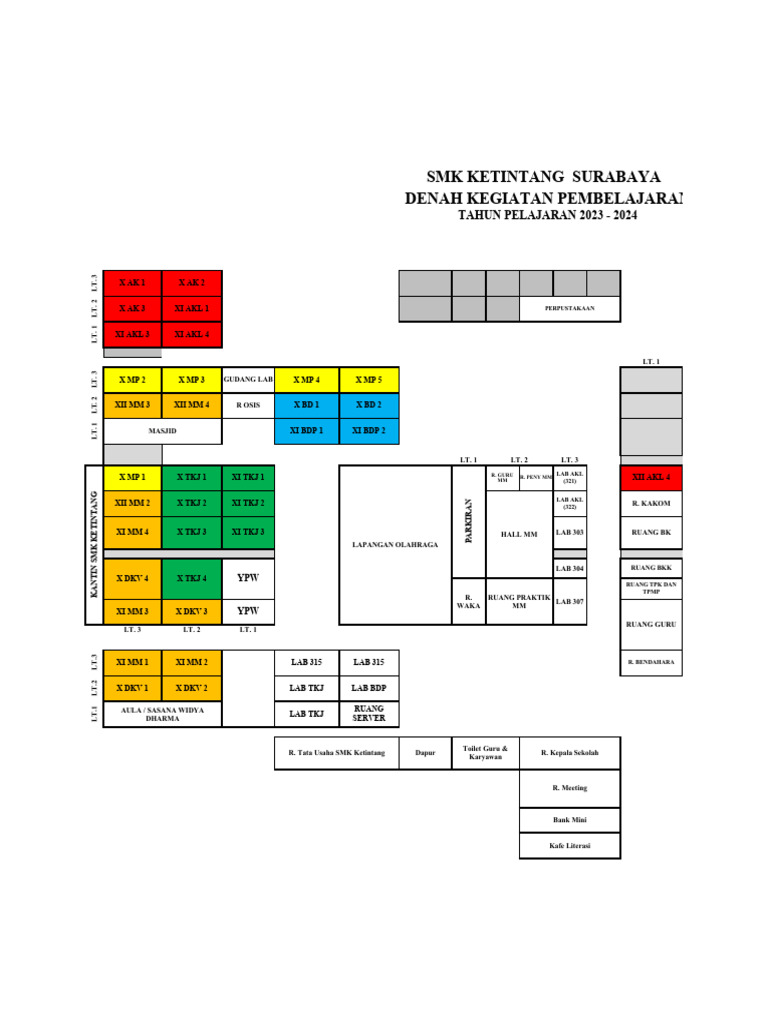DENAH KBM TP 2023 - 2024 (New) - 1 | PDF