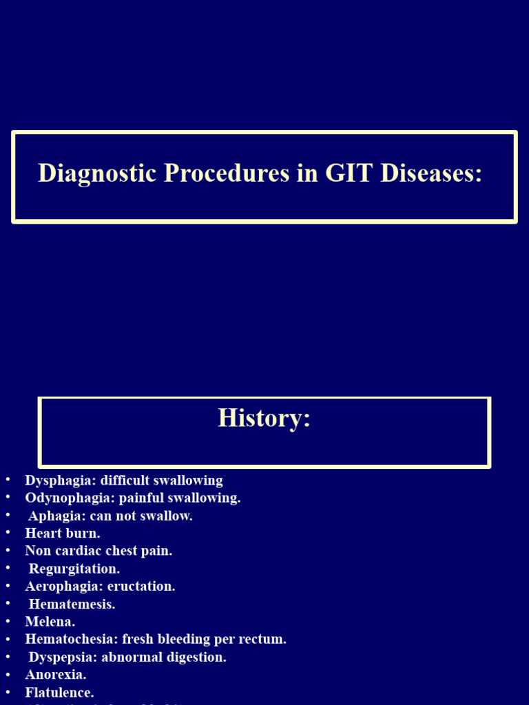 Git Diagnostic Tests | PDF | Esophagus | Gastrointestinal Tract