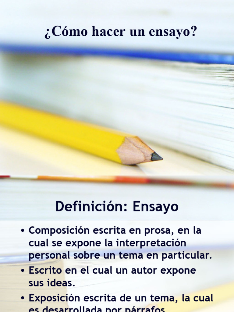 Cómo Escribir Un Ensayo | PDF | Ensayos | Escritura