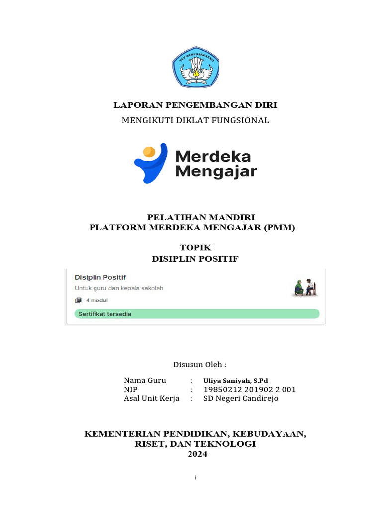 Lap PD PMM Topik Disiplin Positif | PDF Lap PD PMM Topik Disiplin Positif | PDF