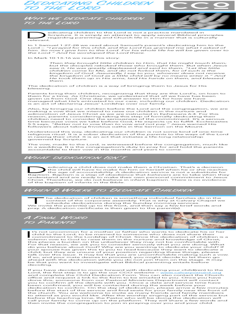 Child Dedication | PDF | Jesus | Baptism