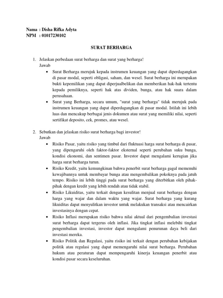 Disha Rifka Adyta - Latihan 6 | PDF | Pengelolaan Keuangan & Uang
