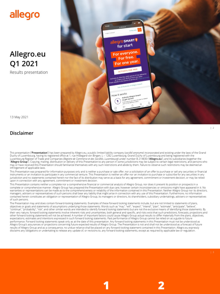 Allegro Q1 2021 | PDF | Leverage (Finance) | Business