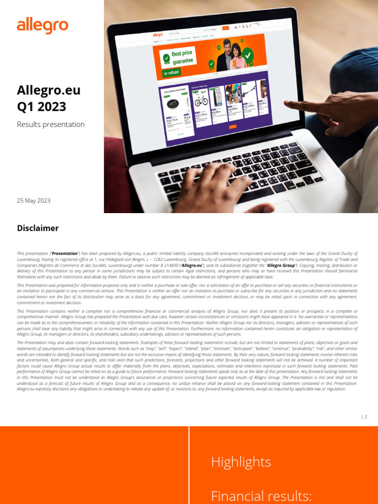 Allegro Q1 2023 | PDF | Leverage (Finance) | Economies