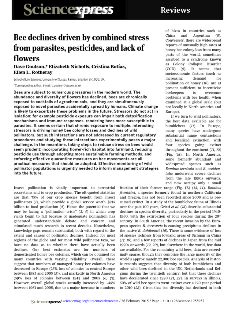 Pollinator Decline Concerns | PDF | Bees | Bumblebee