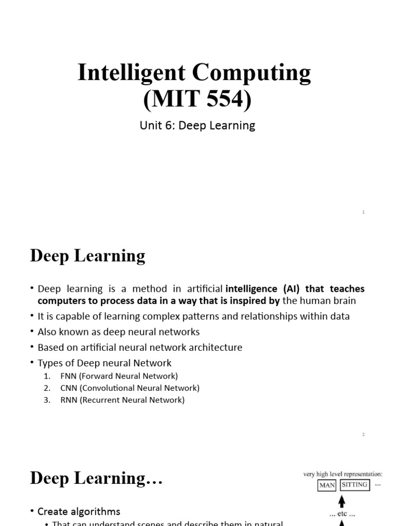 IC Unit6 DeepLearning | PDF | Artificial Neural Network | Deep Learning