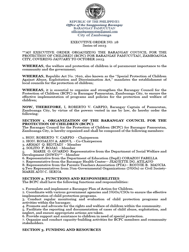 Eo BCPC | PDF | Non Governmental Organization | Child Protection