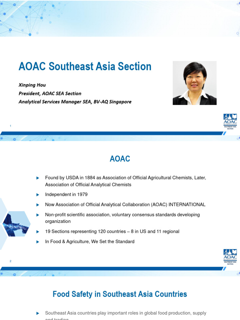 AOAC SEA Section: Food Safety Standards | PDF | Food Safety