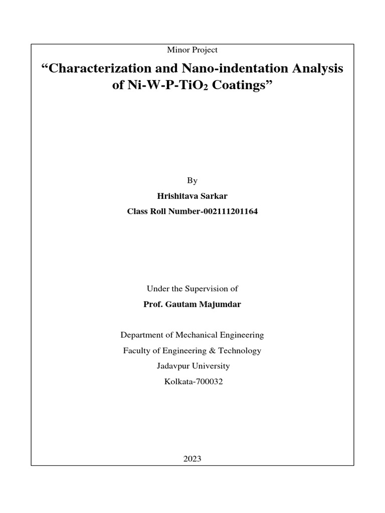Minor Project Report | PDF | Coating | Applied And Interdisciplinary Physics