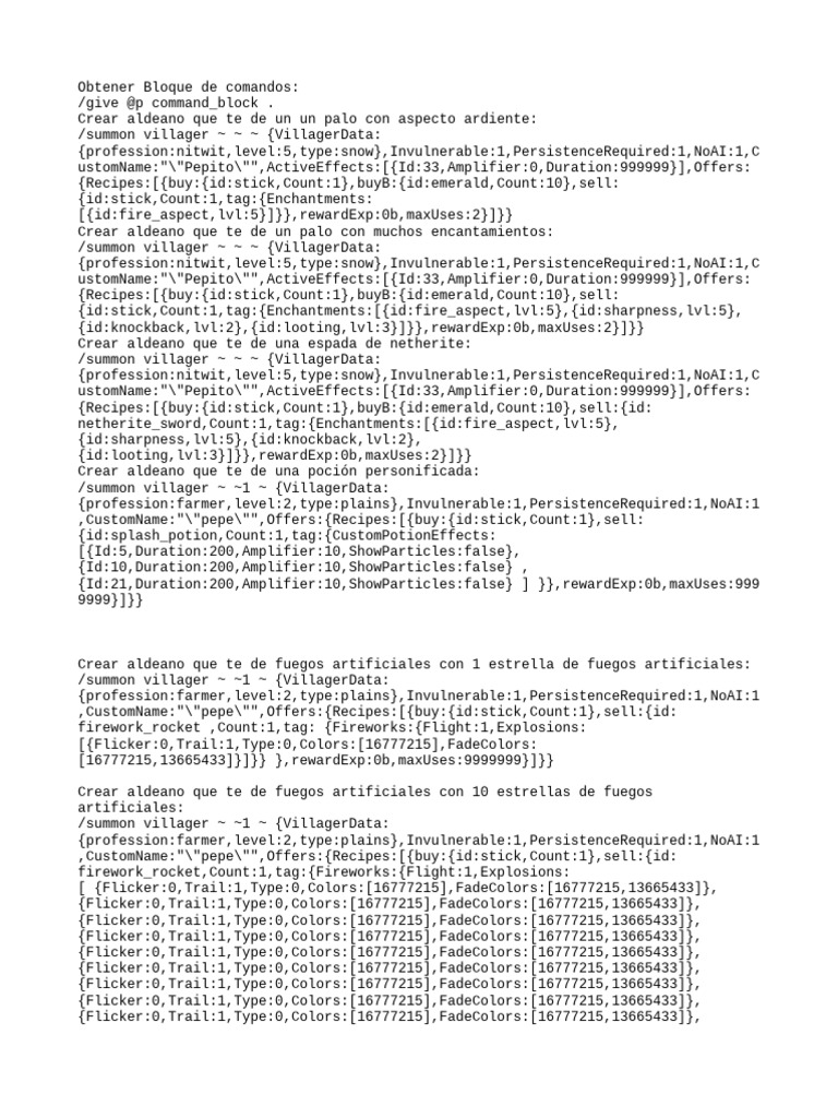 Comandos Minecraft | PDF | Color | Visual System